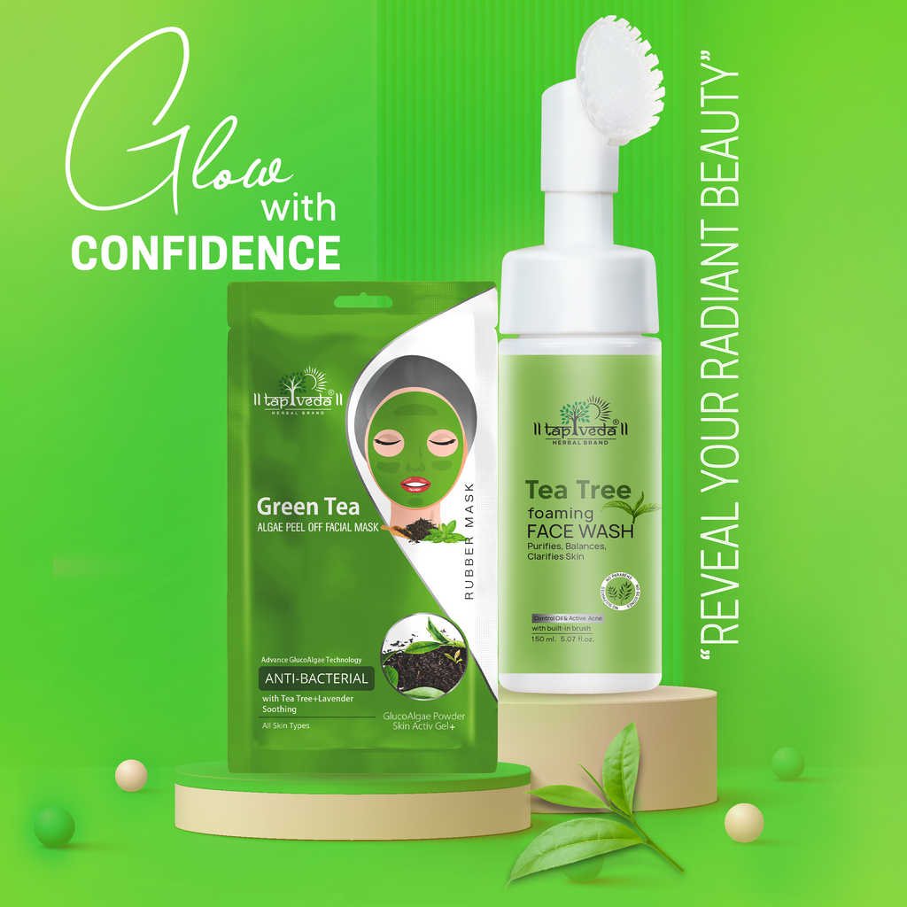 Buy Tea Tree Face Mask with Algae & Tea Tree Foaming Face Wash Combo