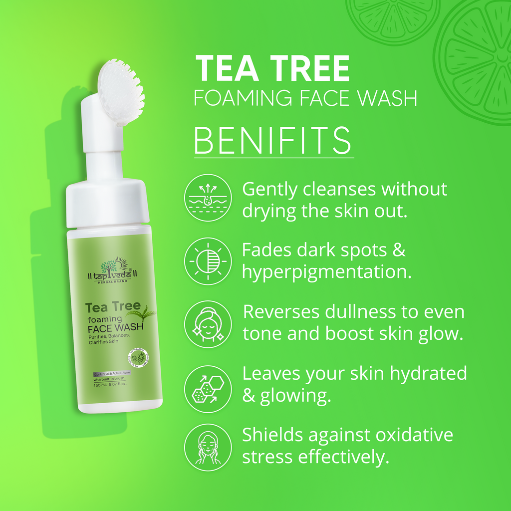 Buy Tea Tree Face Mask with Algae & Tea Tree Foaming Face Wash Combo