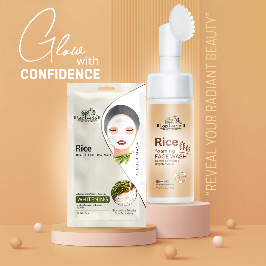 Buy Rice Face Mask with Algae & Rice Water Foaming Face Wash Combo